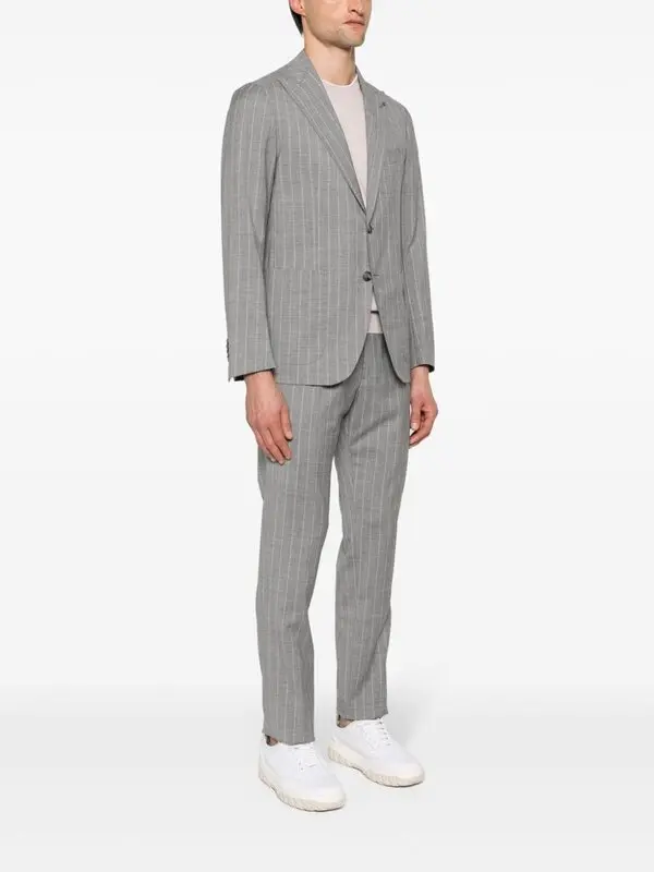Tagliatore Single-breasted Striped Wool Suit
