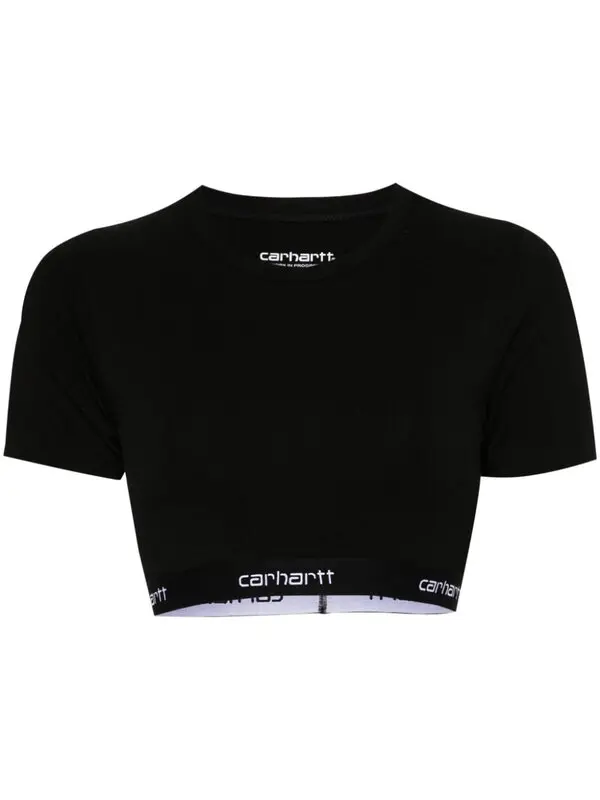 Carhartt Work In Progress Script Logo-underband Cropped T-shirt - Black