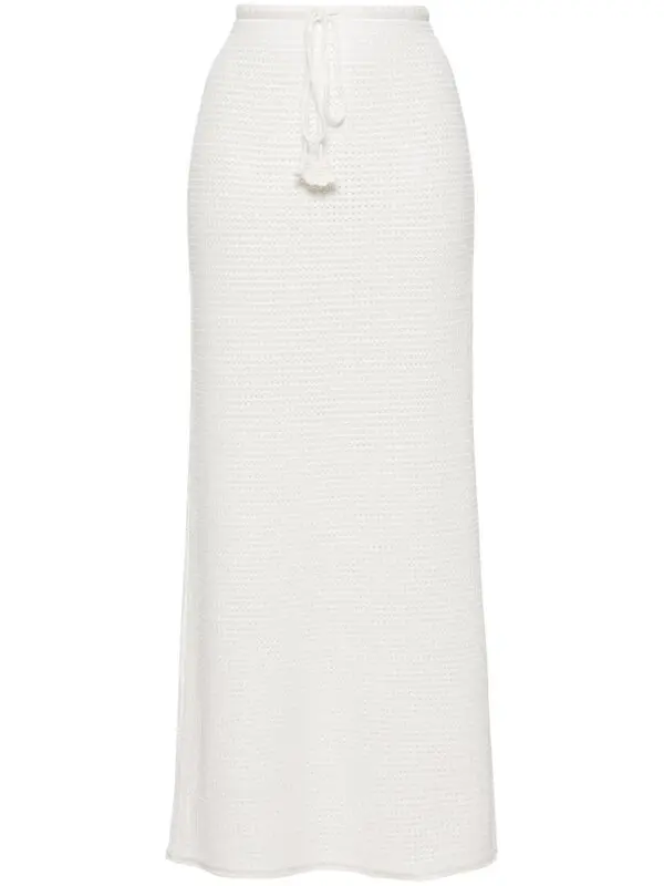 SELF-PORTRAIT Sequinned Pointelle-knit Maxi Skirt