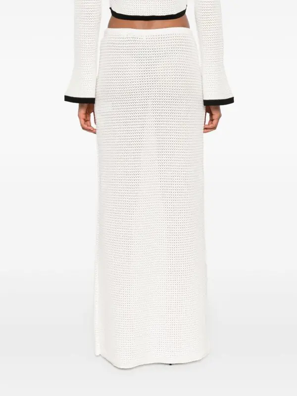 SELF-PORTRAIT Sequinned Pointelle-knit Maxi Skirt