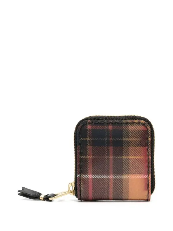 Comme Des Garçons Tartan-check Lenticular Wallet - Red
