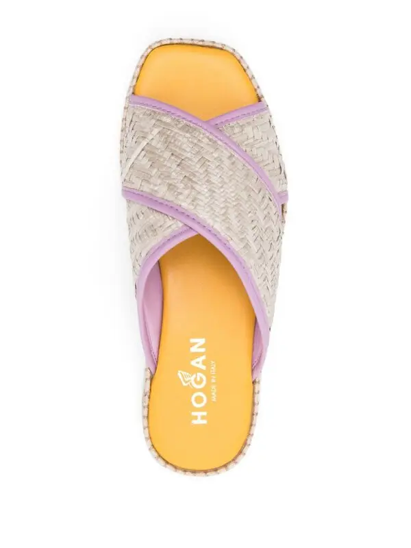 Hogan 660 Interwoven Raffia Slides