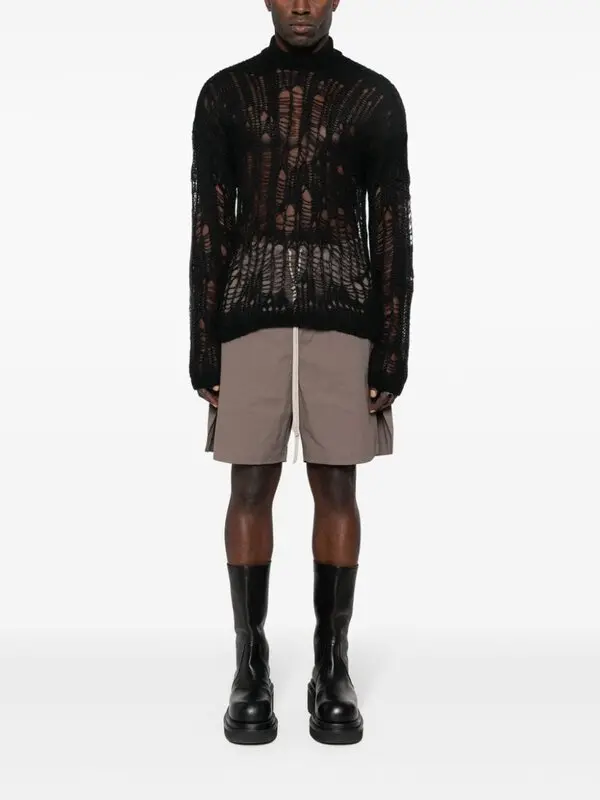 Rick Owens Tommy Lupetto Open-knit Jumper - Black