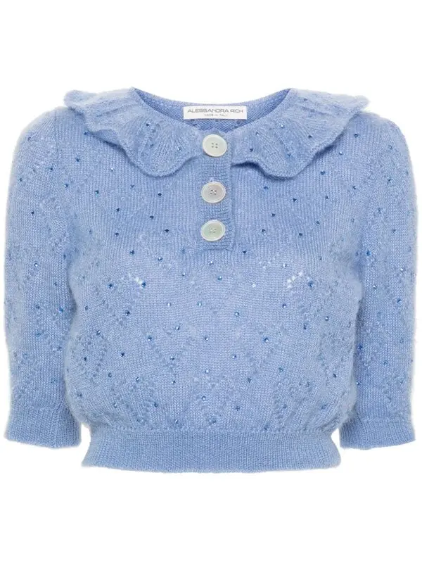 Alessandra Rich Crystal-embellished Cropped Top