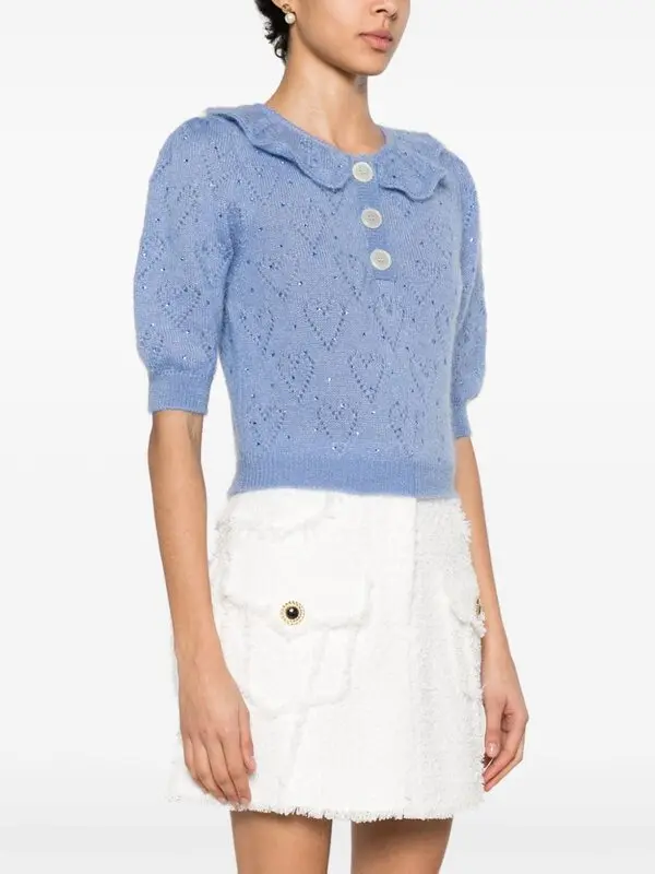 Alessandra Rich Crystal-embellished Cropped Top
