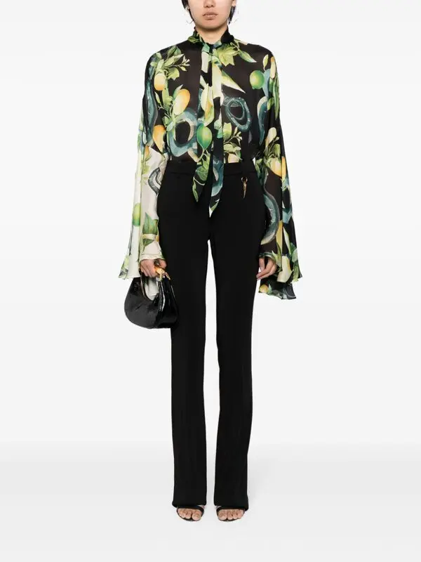 Roberto Cavalli Graphic-print Silk Shirt