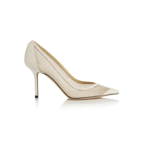 JIMMY CHOO Sutton Pump 85 Milk Nappa/mesh Pumps