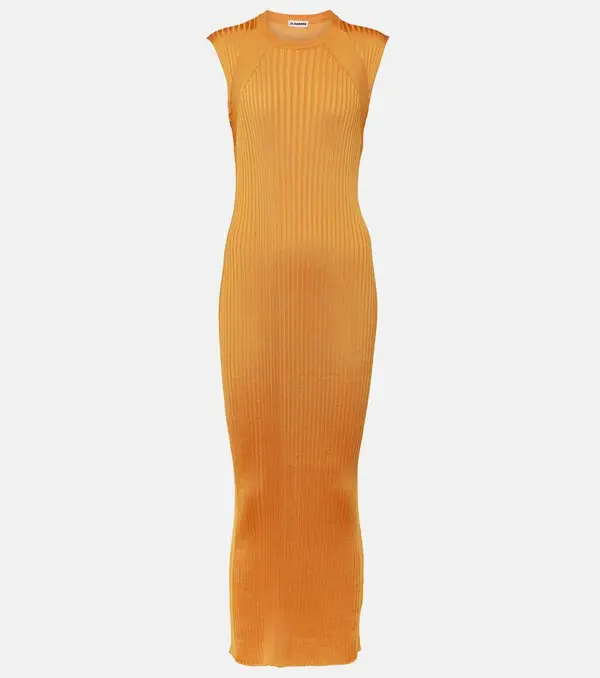 JIL SANDER Ribbed-knit Jersey Maxi Dress