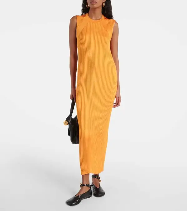 JIL SANDER Ribbed-knit Jersey Maxi Dress