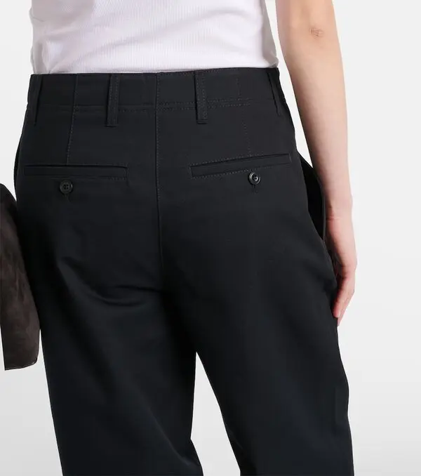TOTEME Cotton Twill Wide-leg Pants - Black