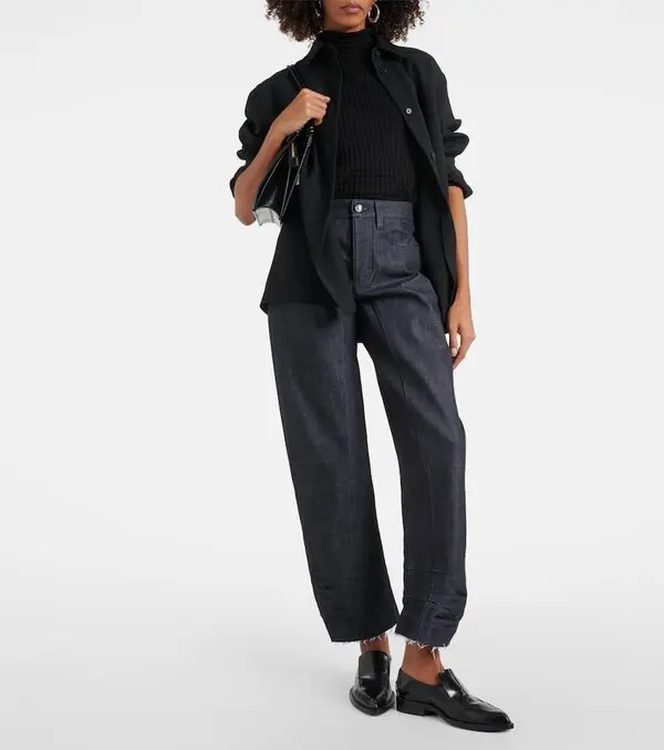 JIL SANDER Tapered Cropped Mid-rise Jeans