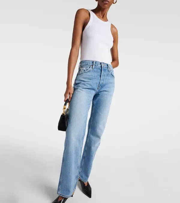 RE/DONE High-rise Straight-leg Jeans