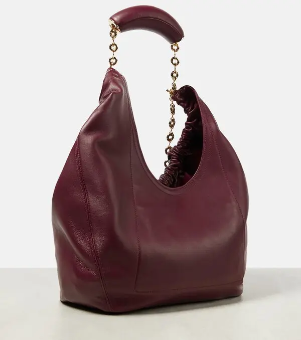 Loewe Squeeze Medium Leather Shoulder Bag - Burgundy