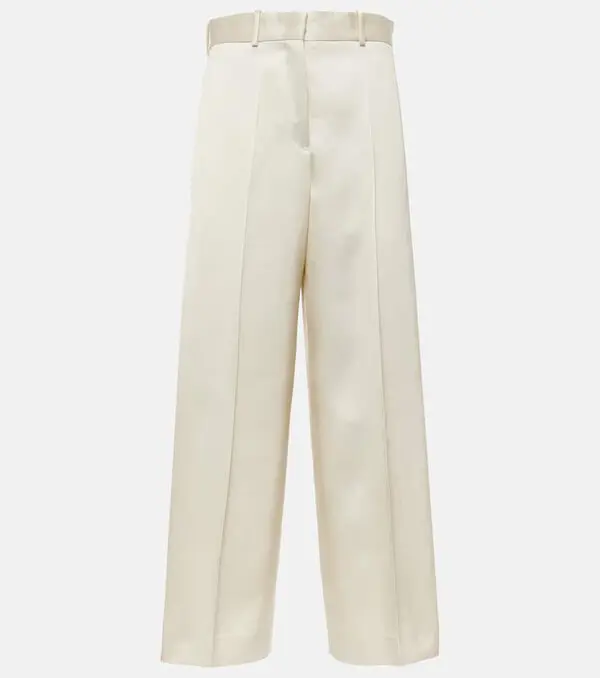 JIL SANDER Satin Wide-leg Pants - Beige
