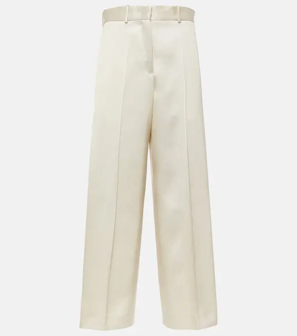 JIL SANDER Satin Wide-leg Pants - Beige