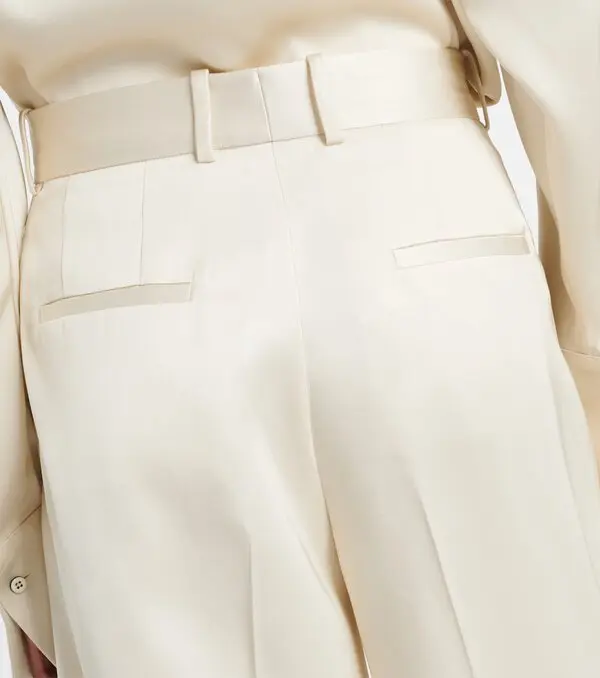 JIL SANDER Satin Wide-leg Pants - Beige