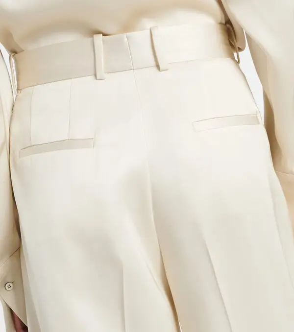 JIL SANDER Satin Wide-leg Pants - Beige