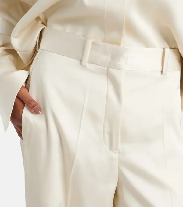 JIL SANDER Satin Wide-leg Pants - Ivory