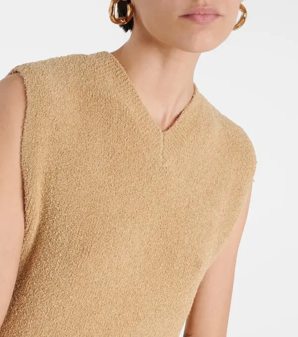TOTEME Cotton-blend Terry Sweater Vest - Beige