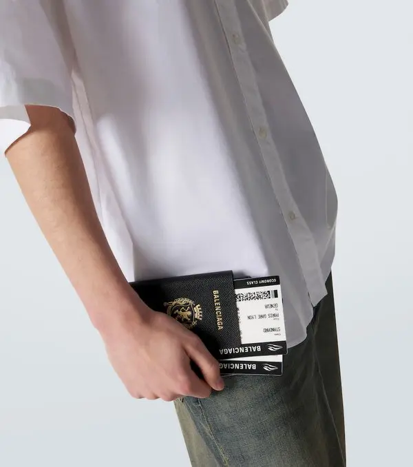 Balenciaga Leather-trimmed Phone And Passport Holder