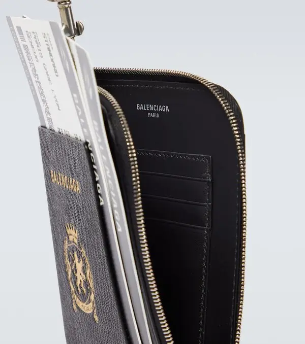 Balenciaga Leather-trimmed Phone And Passport Holder