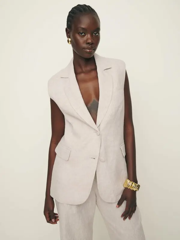 REFORMATION Clark Linen Vest