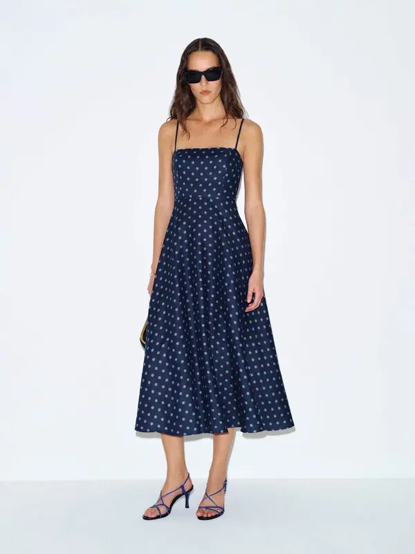 REFORMATION Monette Linen Dress - Blue