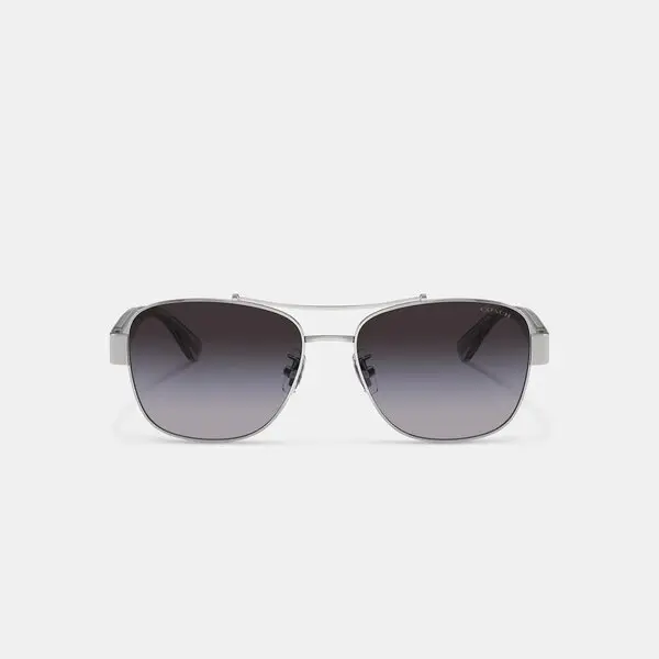 COACH Signature Ombré Narrow Pilot Sunglasses - Grey Gradient