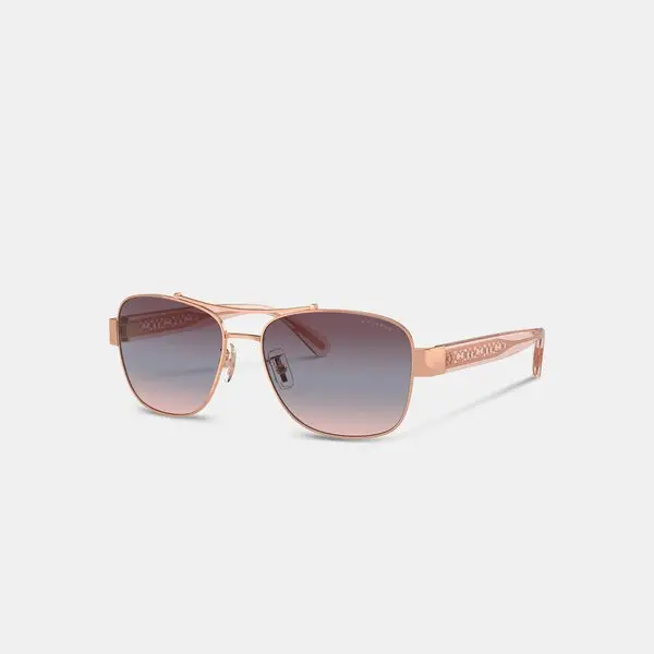 COACH Signature Ombré Narrow Pilot Sunglasses - Purple Gradient