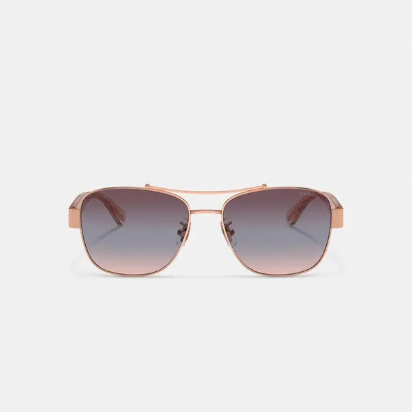 COACH Signature Ombré Narrow Pilot Sunglasses - Purple Gradient