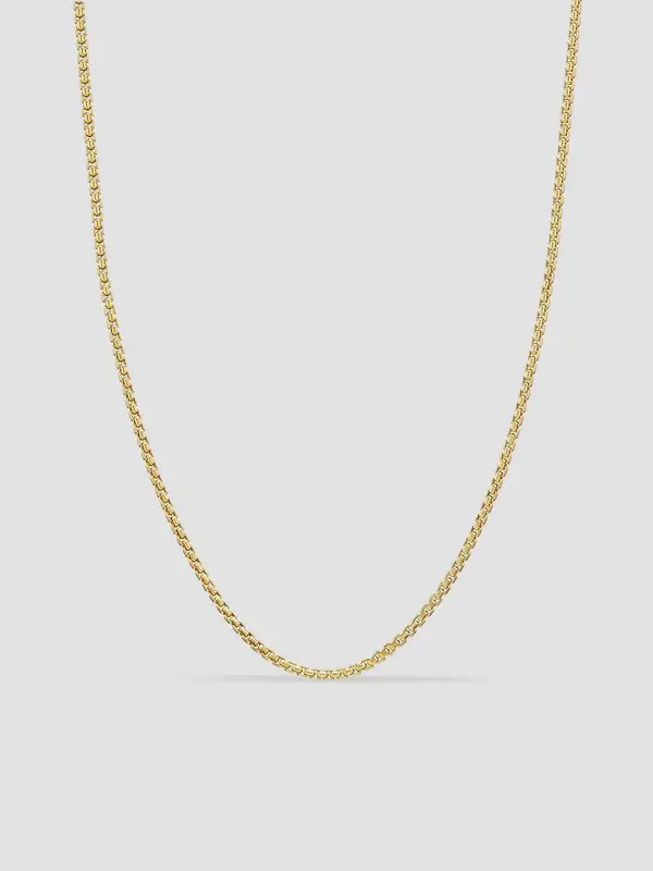 David Yurman Box Chain Necklace In 18k Yellow 1mm - Gold