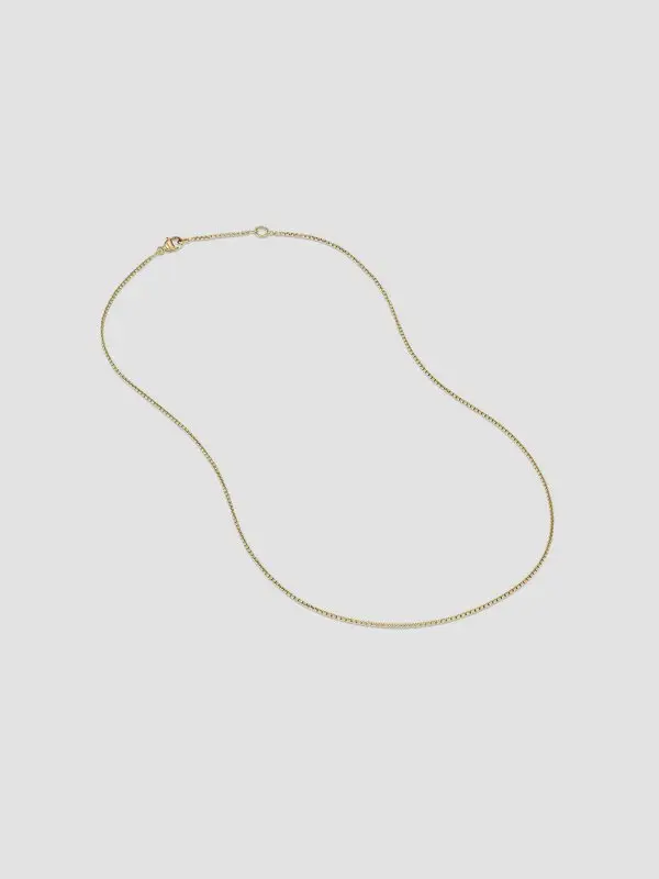 David Yurman Box Chain Necklace In 18k Yellow 1mm