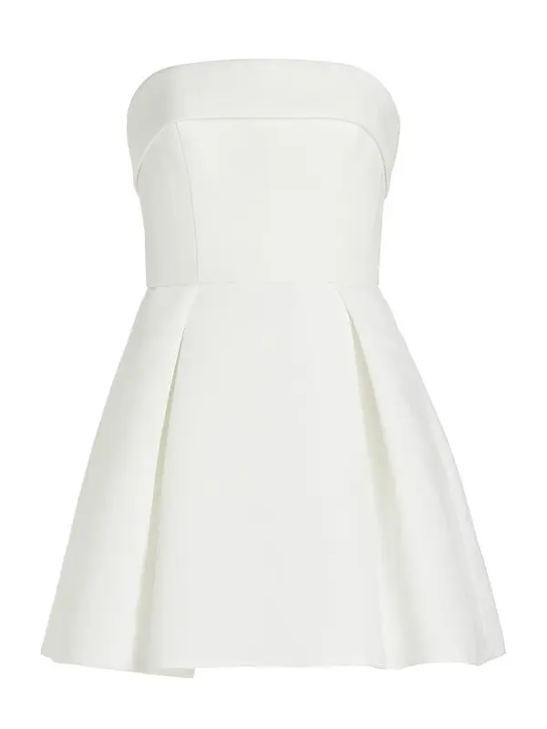 Amsale Box-pleated Faille Minidress