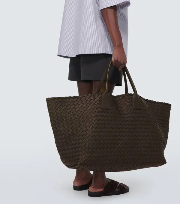 Bottega Veneta Cabat Maxi Intrecciato Leather Tote