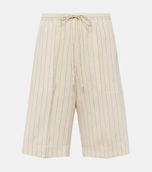 TOTEME Pinstripe Twill Shorts - White