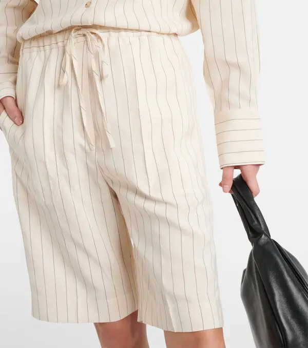 TOTEME Pinstripe Twill Shorts