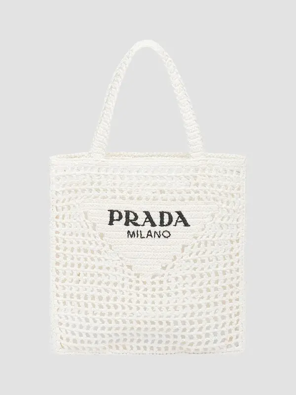 Prada Crochet Tote Bag - White