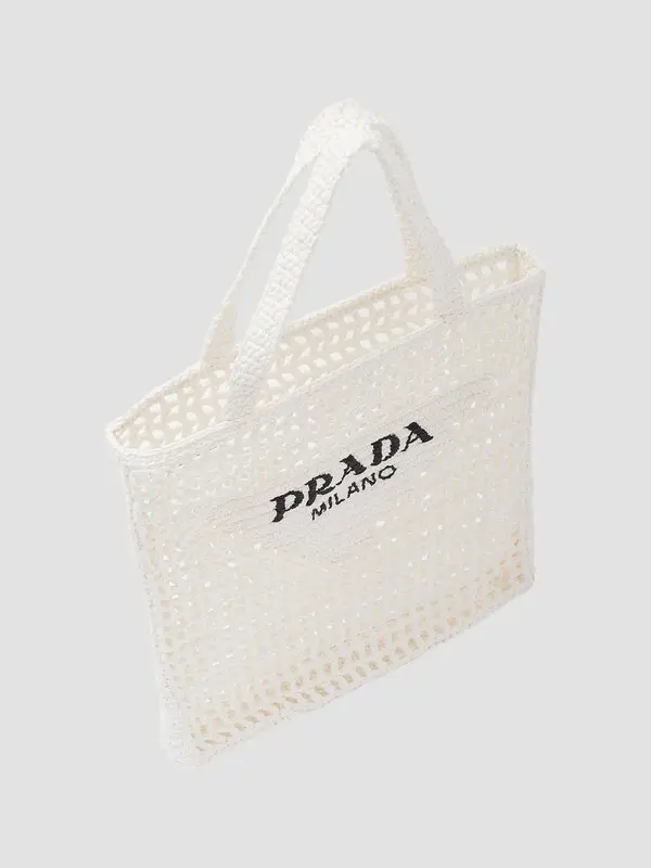 Prada Crochet Tote Bag - White