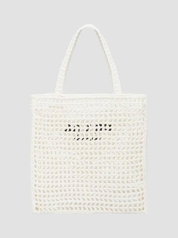 Prada Crochet Tote Bag - White