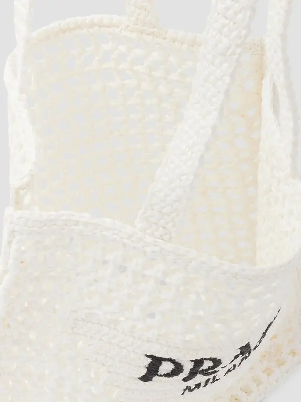 Prada Crochet Tote Bag - White