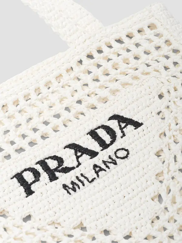 Prada Crochet Tote Bag - White