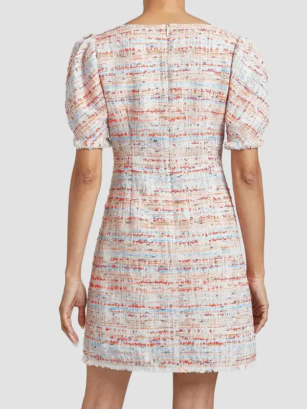 Santorelli Bianca Cotton-blend Tweed Short-sleeve Minidress
