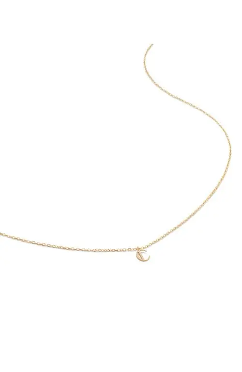 Monica Vinader Initial Pendant Necklace - 14kt Solid Gold - C