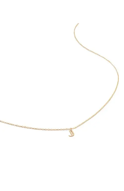 Monica Vinader Initial Pendant Necklace - 14kt Solid Gold - J