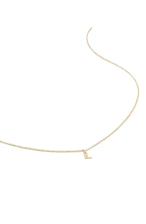 Monica Vinader Initial Pendant Necklace - 14kt Solid Gold - L