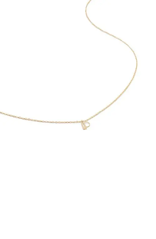 Monica Vinader Initial Pendant Necklace - 14kt Solid Gold - P