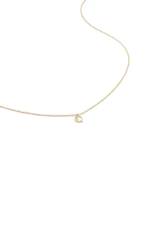 Monica Vinader Initial Pendant Necklace - 14kt Solid Gold - Q