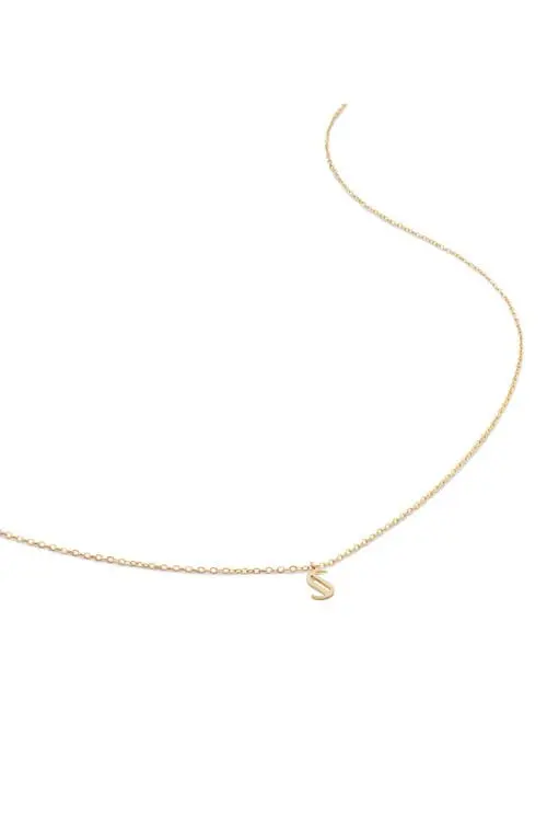 Monica Vinader Initial Pendant Necklace - 14kt Solid Gold - S