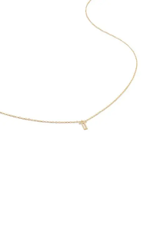 Monica Vinader Initial Pendant Necklace - 14kt Solid Gold - T