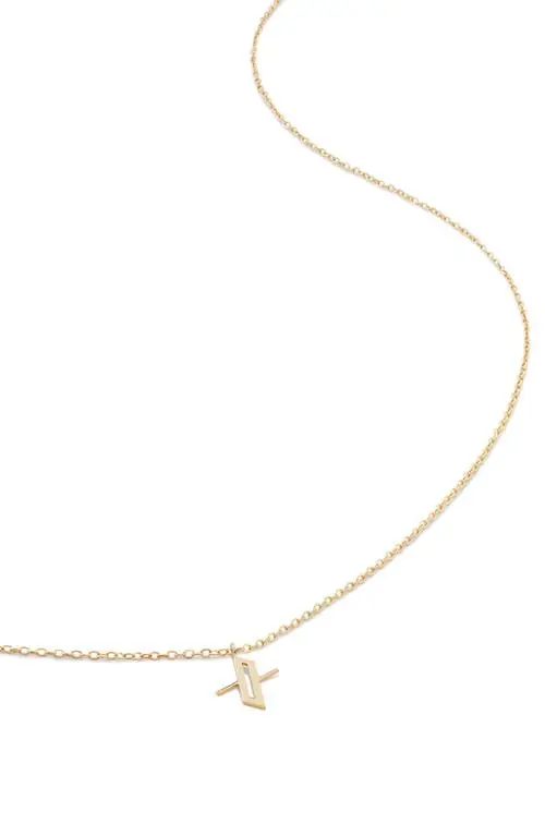 Monica Vinader Initial Pendant Necklace - 14kt Solid Gold - X